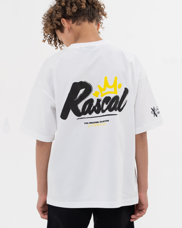 Rascal Oversized T-shirt In White & Black